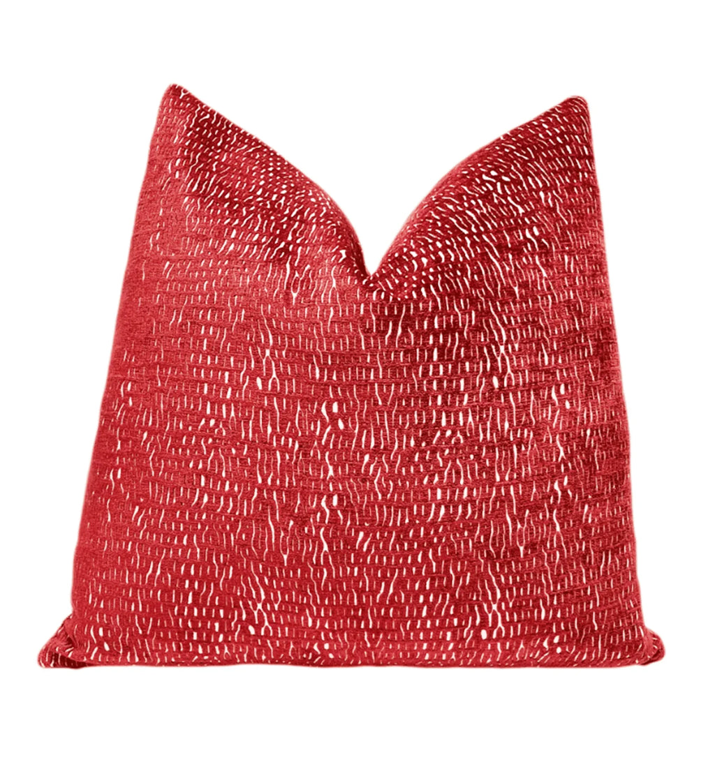 Cranberry Red Chenille Throw Pillow – Smithy Home Couture