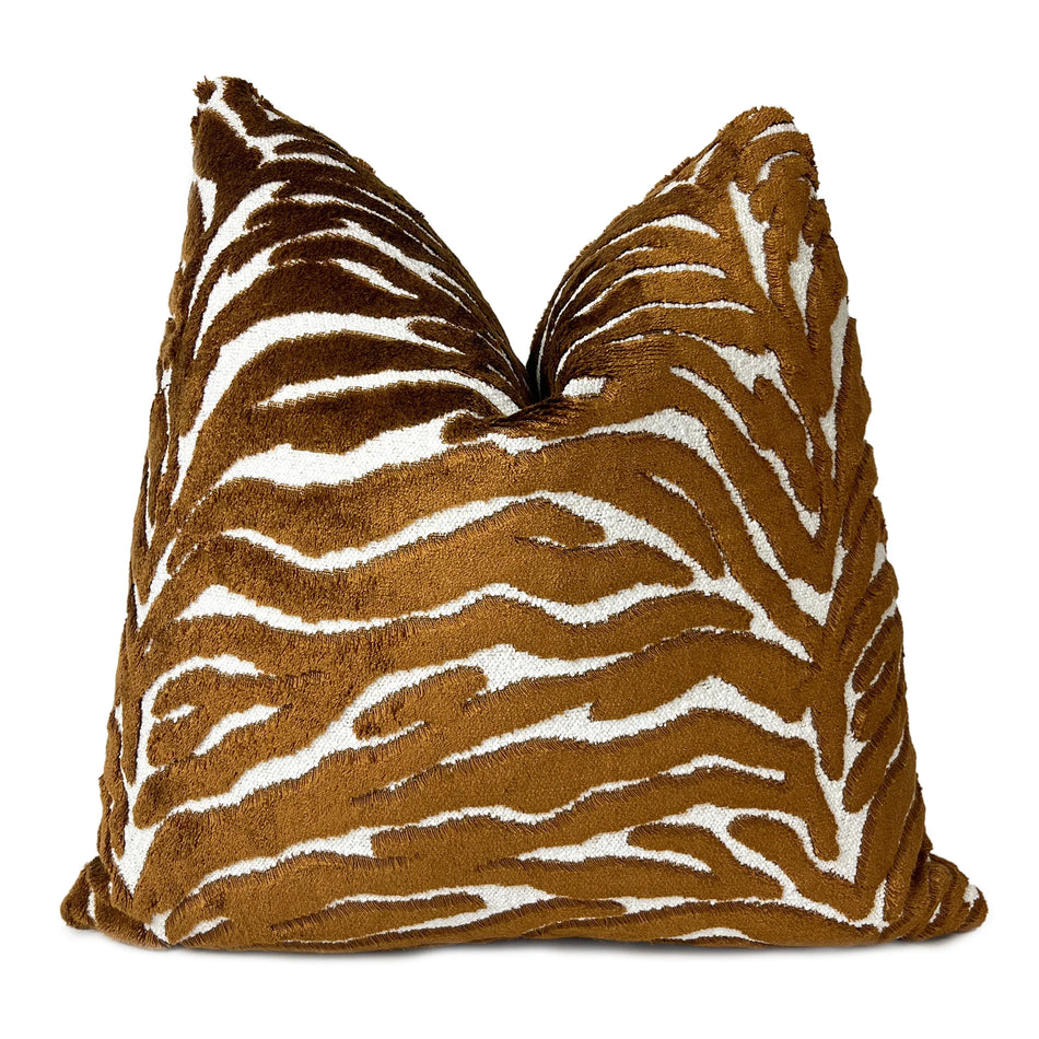 Mocha Brown Zebra Velvet Throw Pillow – Smithy Home Couture